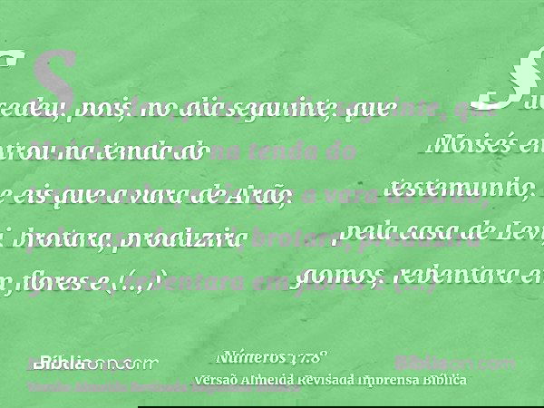 Números 17:8 - Bíblia