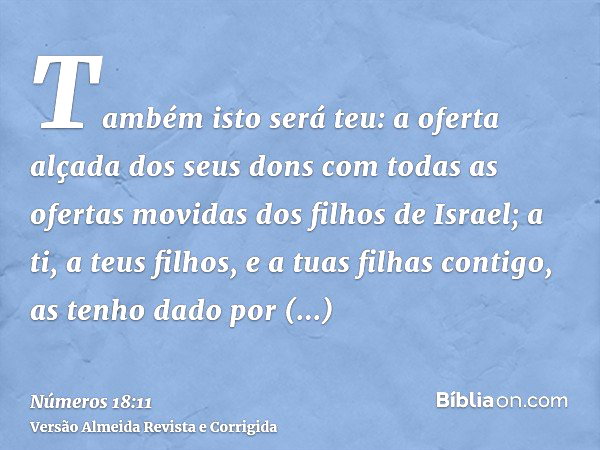 Números 18:11 - Bíblia