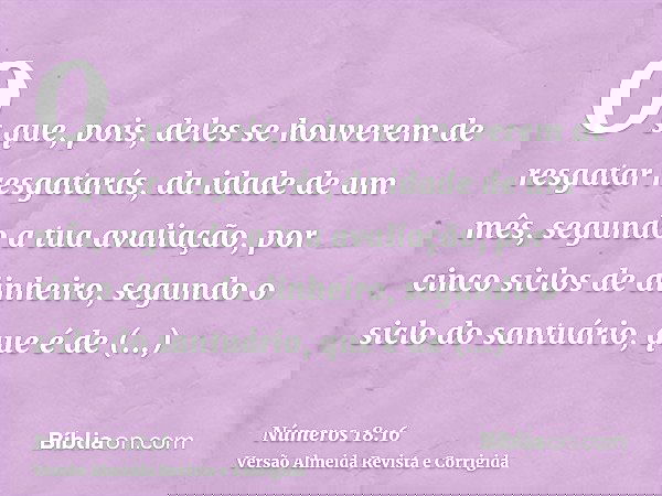 Números 18:16 - Bíblia