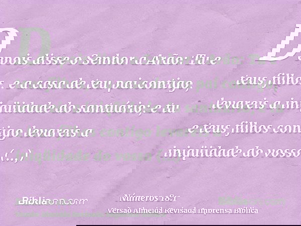 Números 18:1 - Bíblia