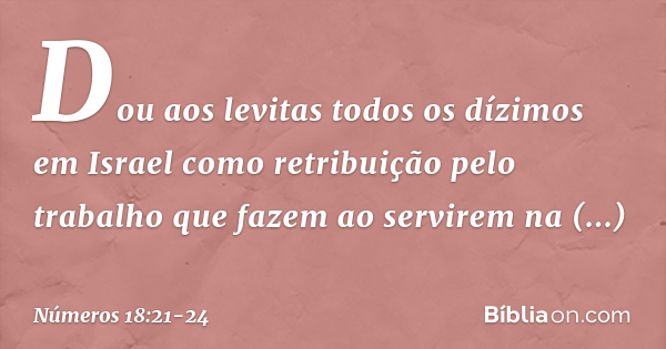 Números 18:21-24 - Bíblia
