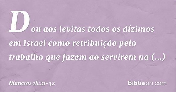 Números 18:21-32 - Bíblia