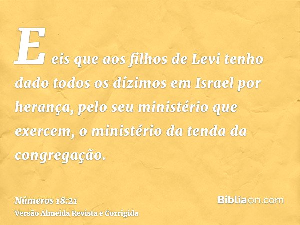 Números 18:21 - Bíblia