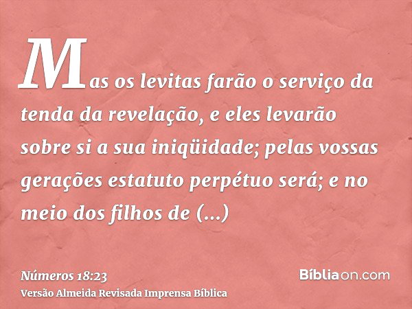 Números 18:23 - Bíblia