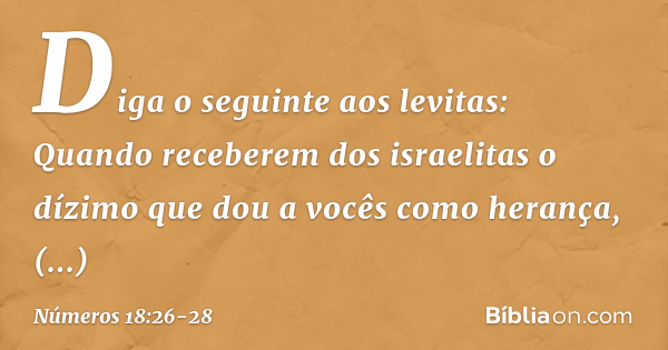 Números 18:26-28 - Bíblia