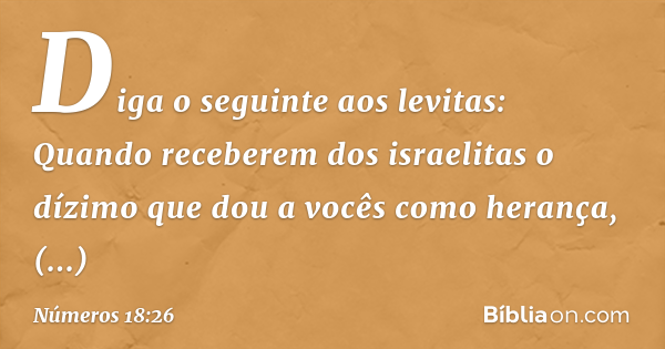 Números 18:26 - Bíblia