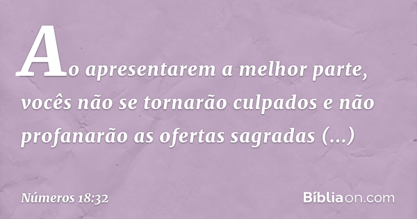 Números 18:32 - Bíblia