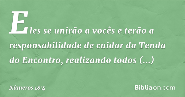 Números 18:4 - Bíblia