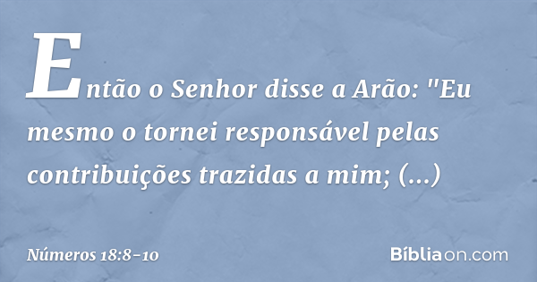 Números 18:8-10 - Bíblia
