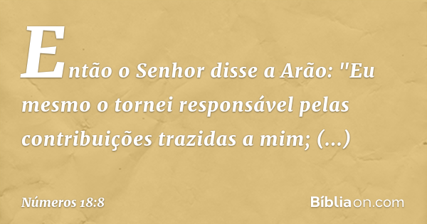 Números 18:8 - Bíblia
