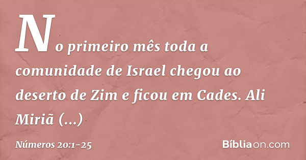 Números 20:1-25 - Bíblia