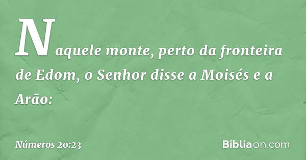 Números 20:23 - Bíblia