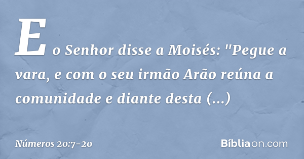 Números 20:7-20 - Bíblia