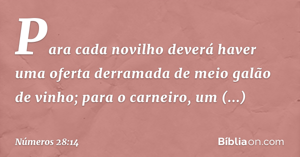 Números 28:14 - Bíblia