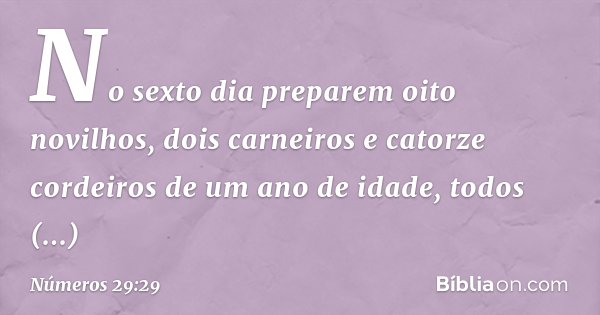 Números 29:29 - Bíblia