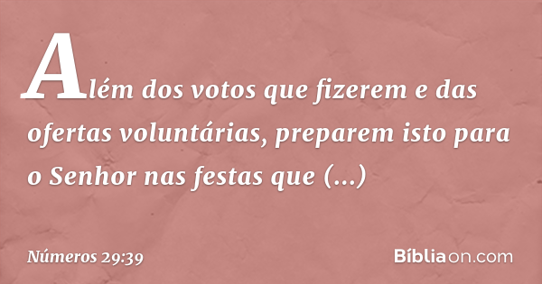 Números 29:39 - Bíblia