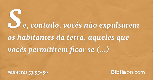 Números 33:55-56 - Bíblia