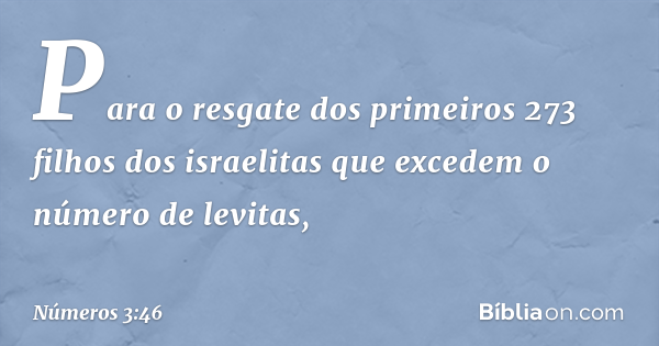 Números 3:46 - Bíblia