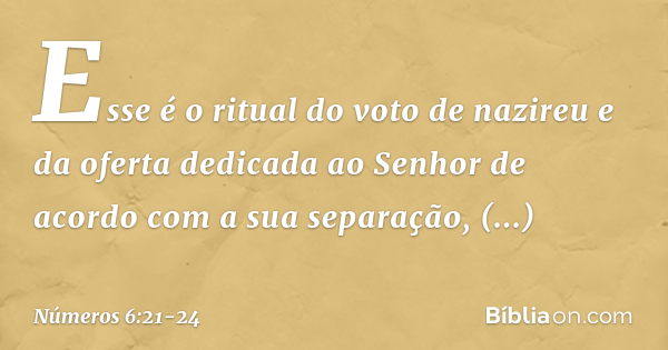 Números 6:21-24 - Bíblia