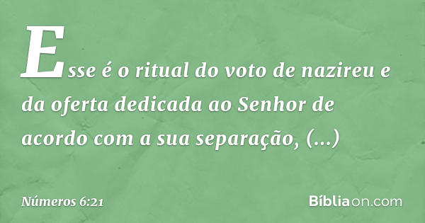 Números 6:21 - Bíblia