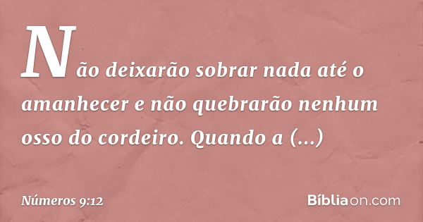 Números 9:12 - Bíblia