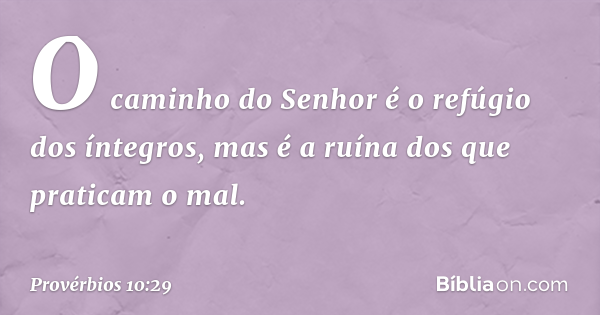 Provérbios 10:29 - Bíblia