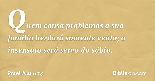 Provérbios 11:29 - Bíblia