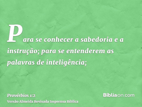 Provérbios 1:2 - Bíblia