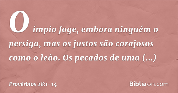 Provérbios 28:1-14 - Bíblia
