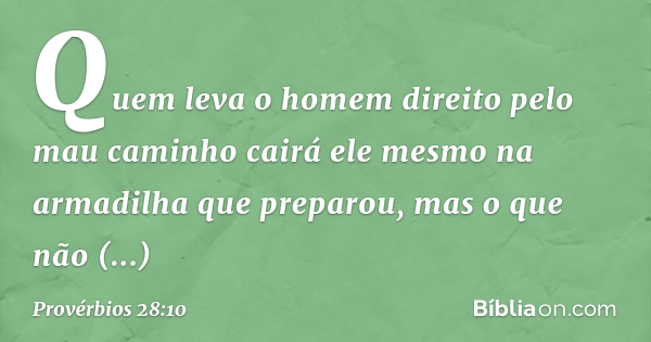 Provérbios 28:10 - Bíblia