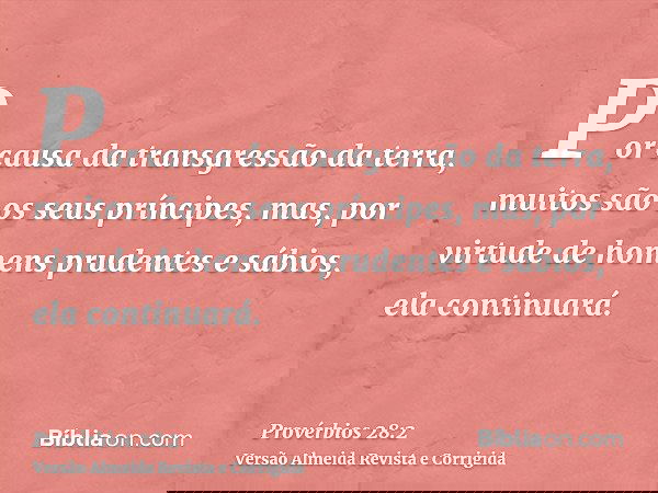 Provérbios 28:2 - Bíblia