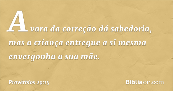 Provérbios 29:15 - Bíblia