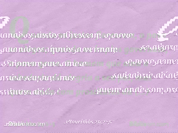 Provérbios 29:2-5 - Bíblia