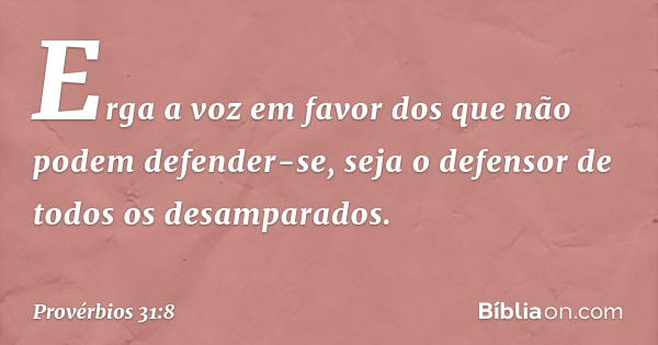 Provérbios 31:8 - Bíblia