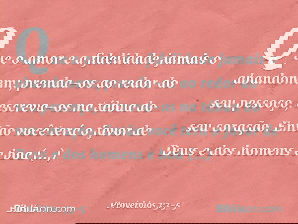 Provérbios 3:3-5 - Bíblia