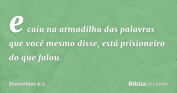 Provérbios 6:2 - Bíblia