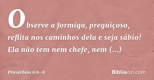 Provérbios 6:6-8 - Bíblia