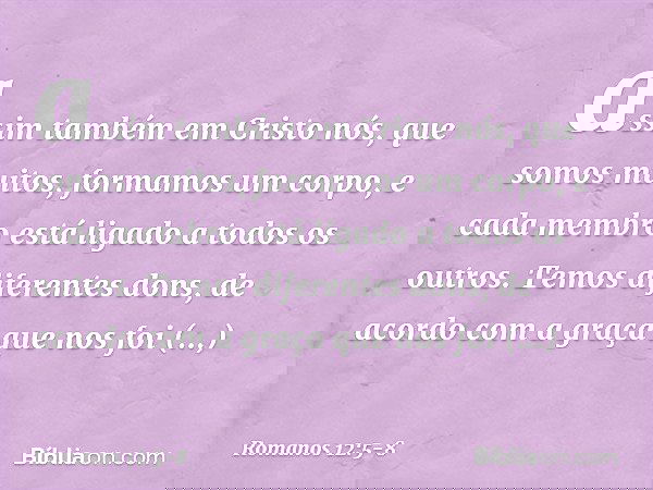 Romanos 12:5-8 - Bíblia