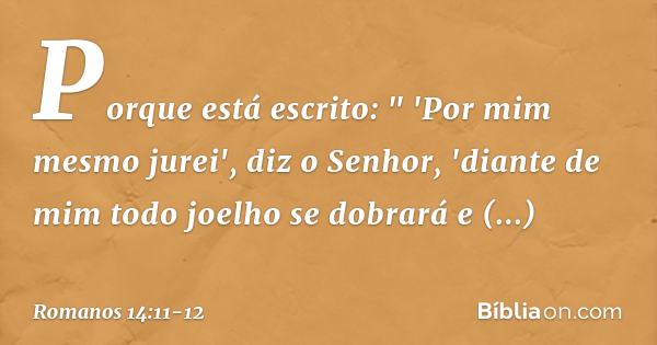 Romanos 14:11-12 - Bíblia