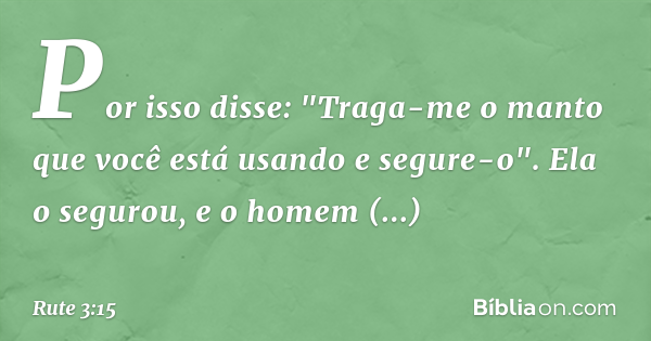 Rute 3:15 - Bíblia