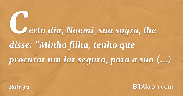 Rute 3:1 - Bíblia