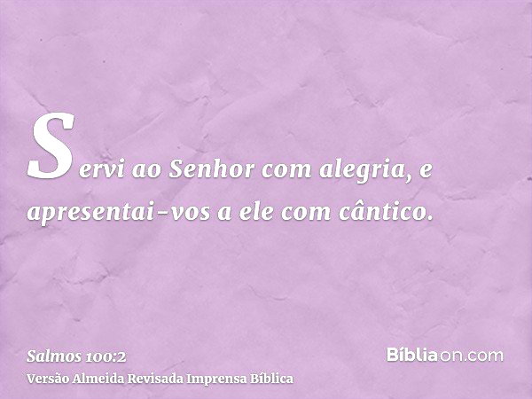 Salmo 100:2 - Bíblia