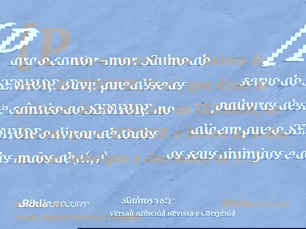 Salmo 18:1 - Bíblia