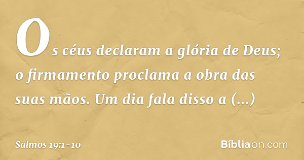 Salmo 19:1-10 - Bíblia