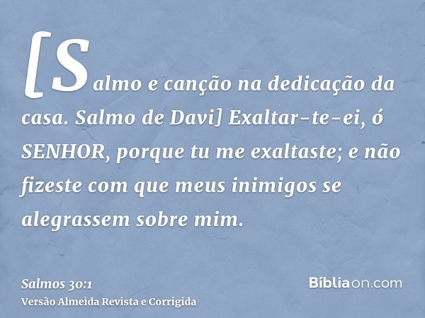 Salmo 30:1 - Bíblia