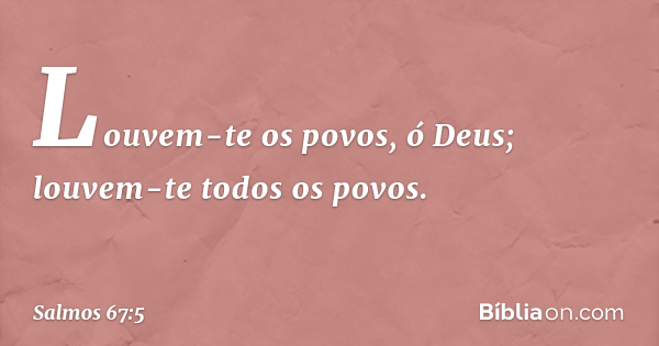 Salmo 67:5 - Bíblia