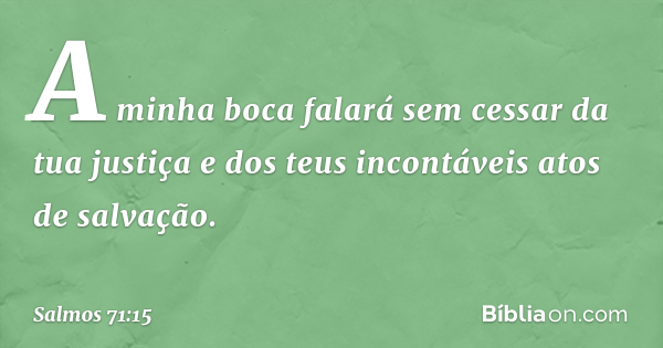 Salmo 71:15 - Bíblia