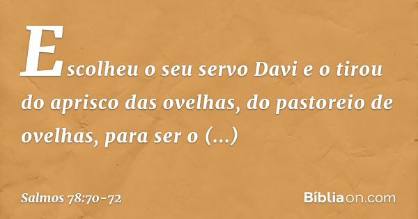 Salmo 78:70-72 - Bíblia