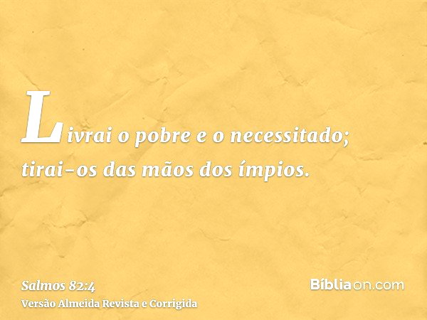 Salmo 82:4 - Bíblia