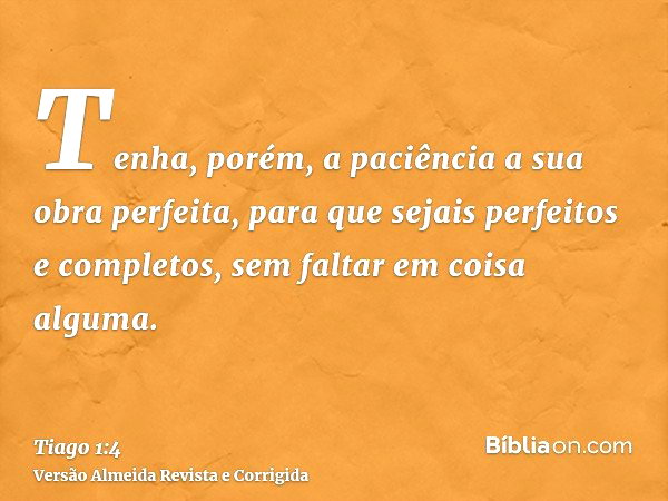 Tiago 1:4 - Bíblia